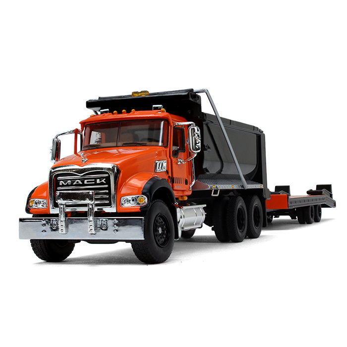 First Gear 50-3403 1:50 Mack Granite Dump Truck with Beavertail Trailer ...